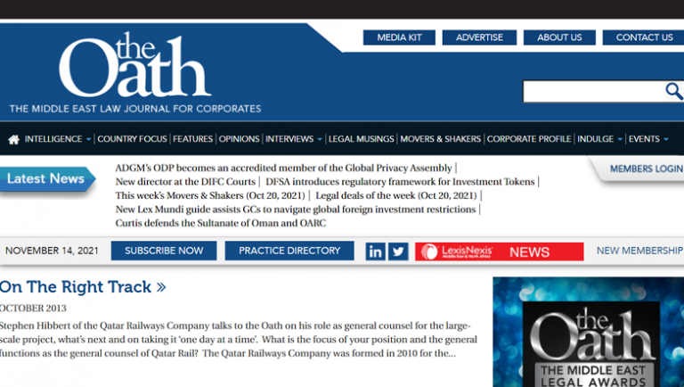 2013 Interview Oath Magazine (Legal) Middle East - Adj. Professor ...